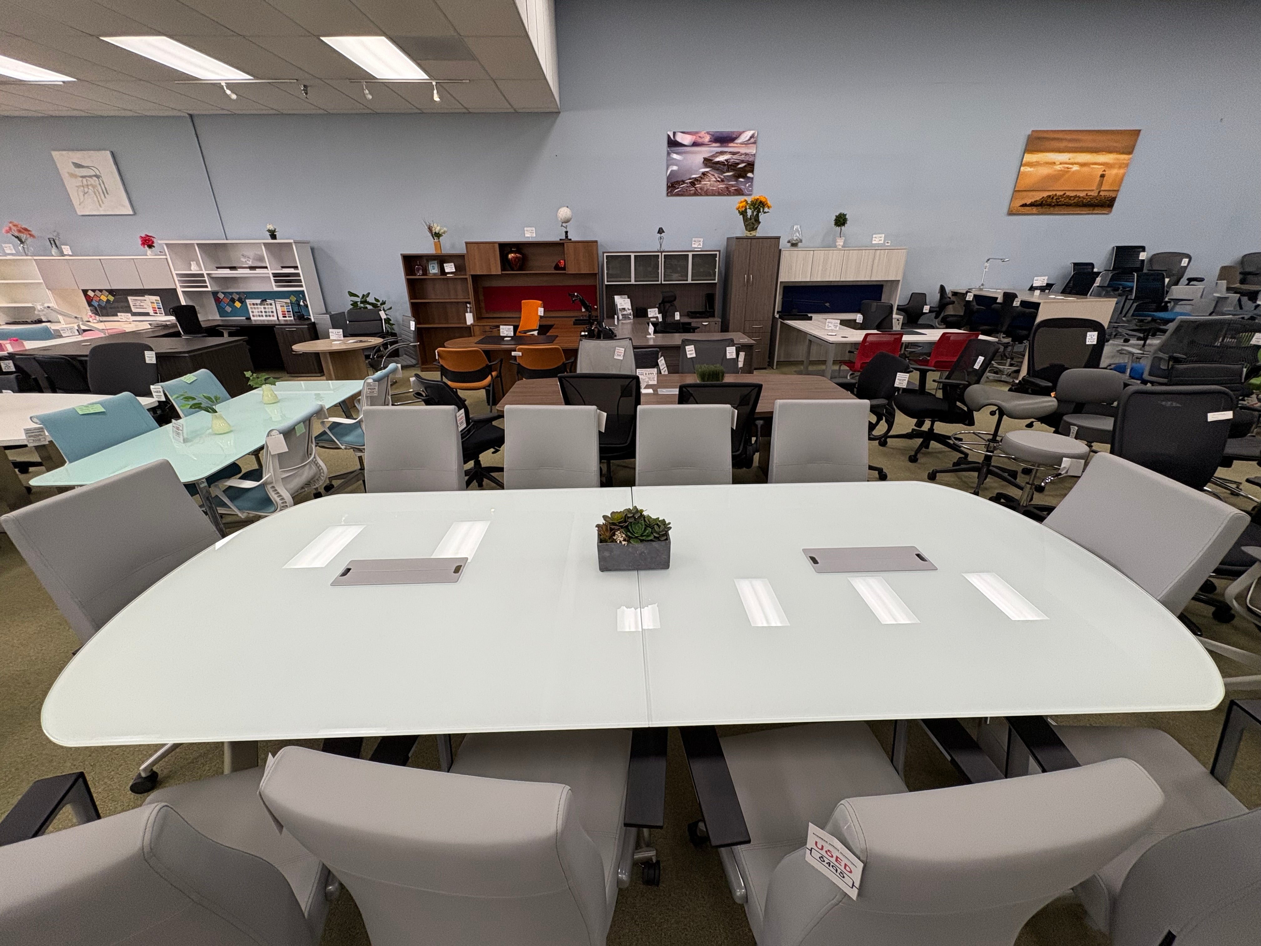 iDesk D series: 10ft Double Ellipse 2 segments conference table finish