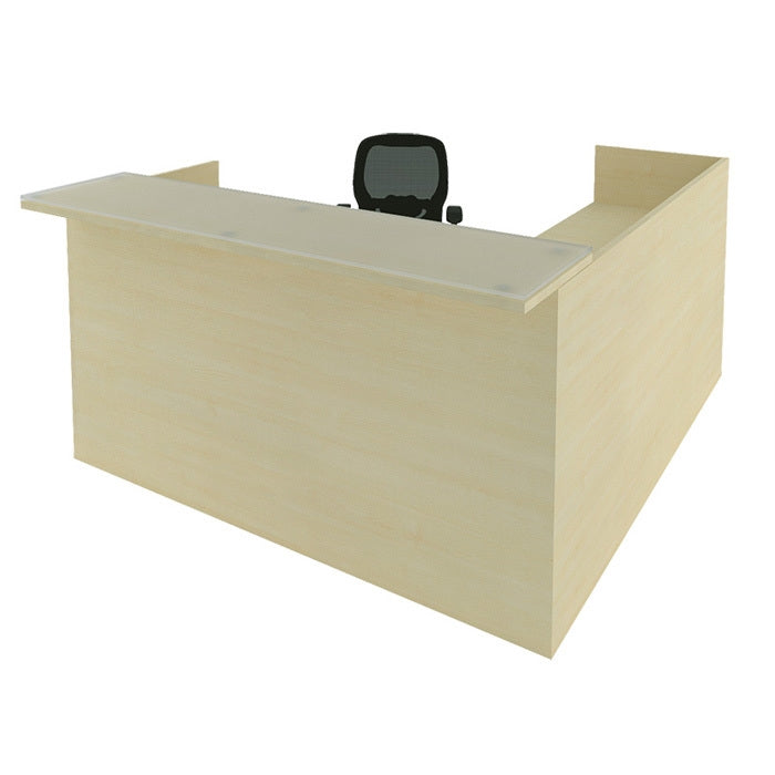 CHERRYMAN AMBER RECEPTION L-DESK, FULL DOUBLE PEDESTALS AM399N