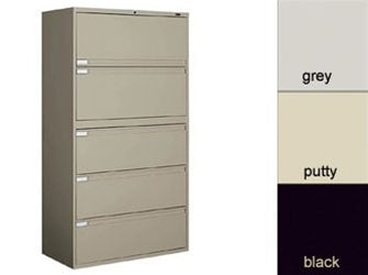 Global 5 Drawer Lateral File 36" wide commercial quality lateral files