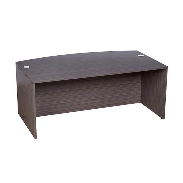 Boss Bow Front Desk Shell, Mahogany 71″W x 36/41″D x 29.5″H