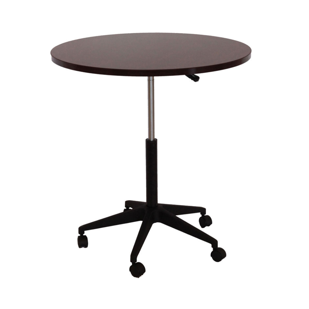 Boss 32″ Mobile Round Table, Mahogany