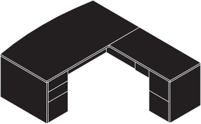 Cherryman Ruby Series Executive Desk with Bow front.