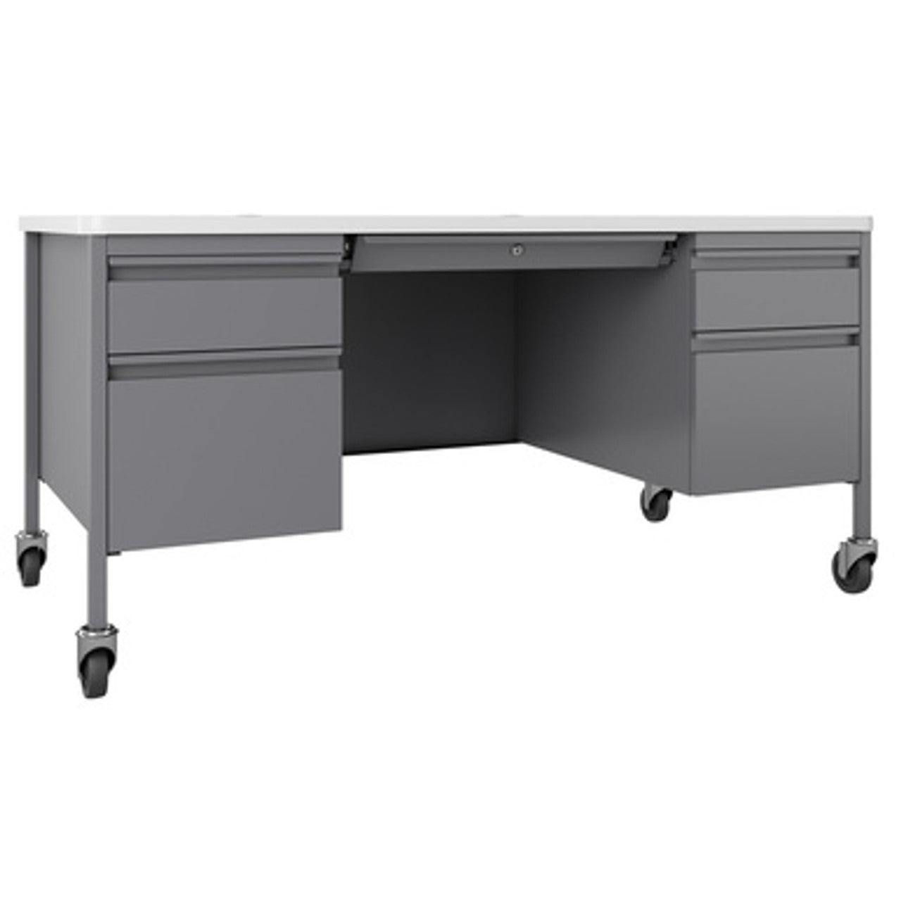 Office Source Whitley Collection Mobile Double Pedestal Teacher's Desk