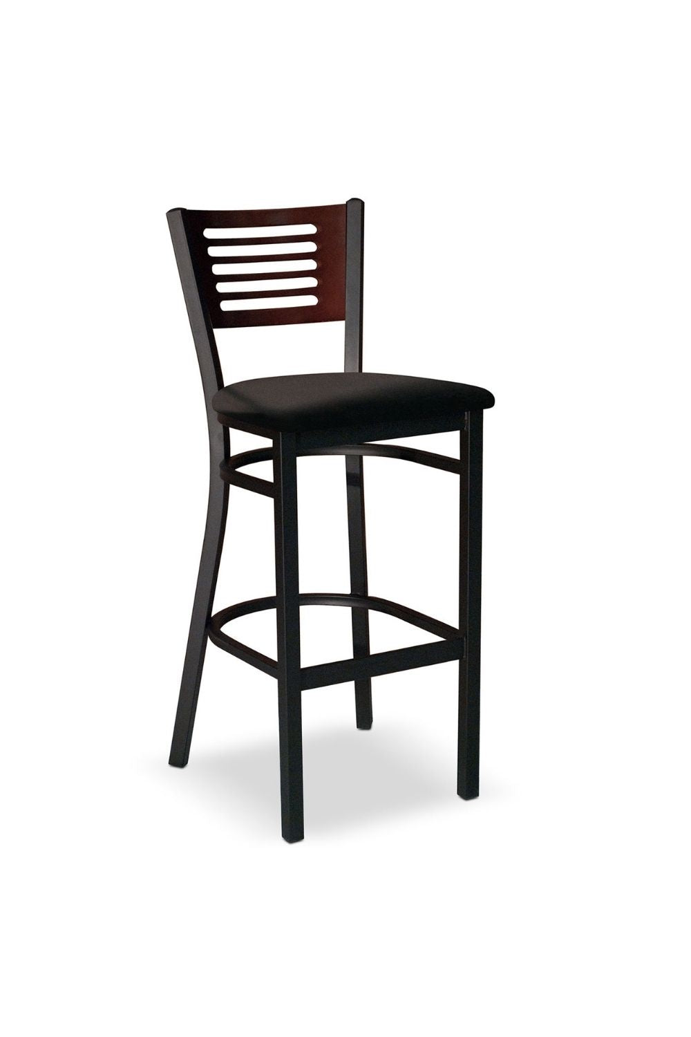 High Point Milan Bistro Stool with Wood Ladder Back and Upholstered Se